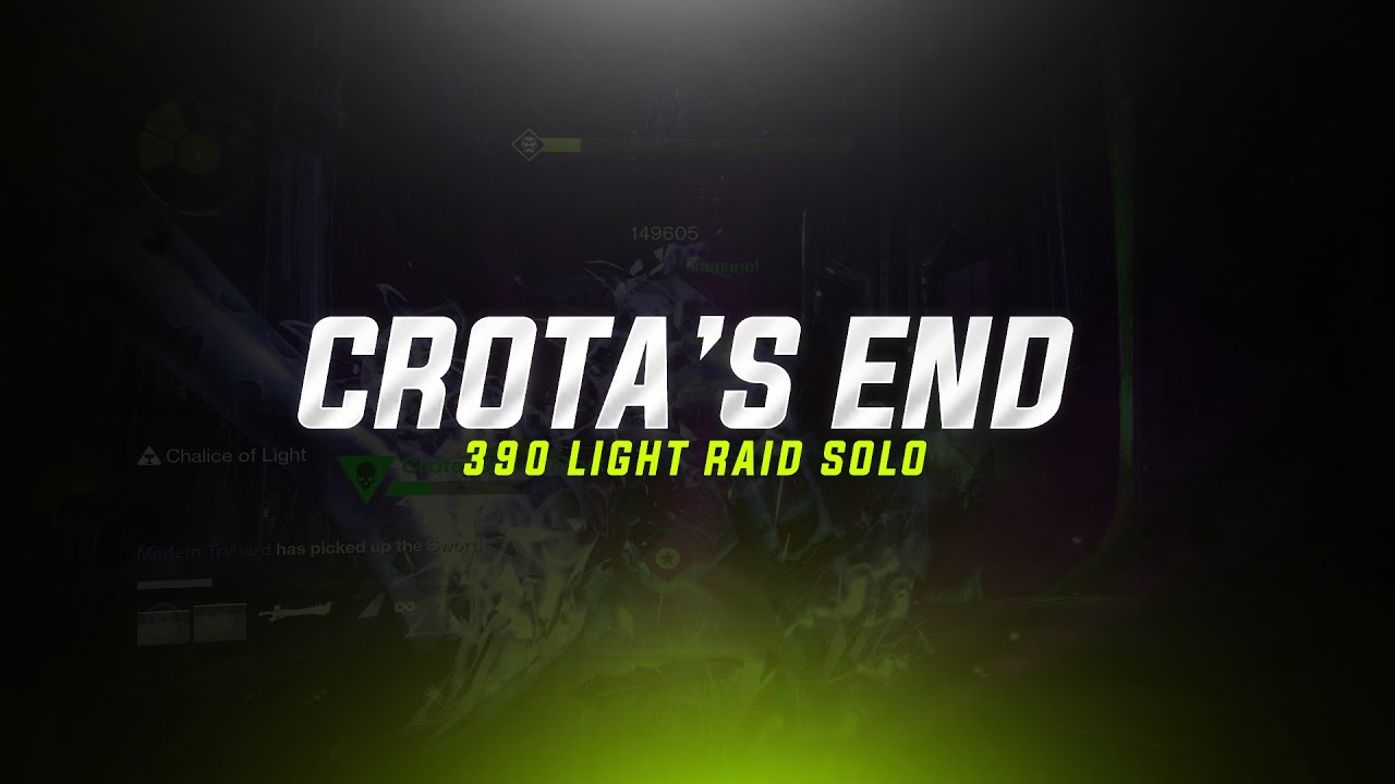 Destiny - Crota's End 390 Light Raid SOLO - YouTube