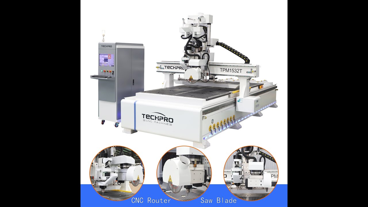 TECHPRO CNC Affordable ATC Saw CNC Router Machine - YouTube