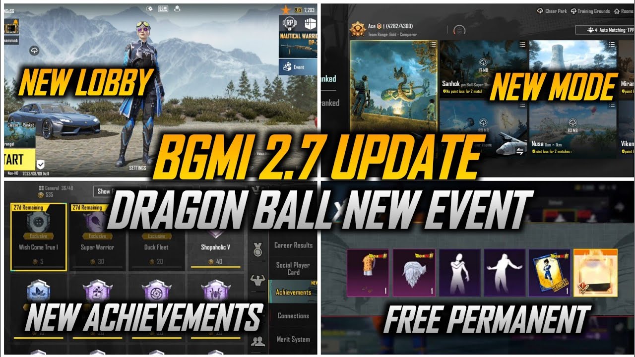 BGMI DRAGON BALL NEW EVENT | BGMI 2.7 NEW UPDATE | GET FREE BEARD ...