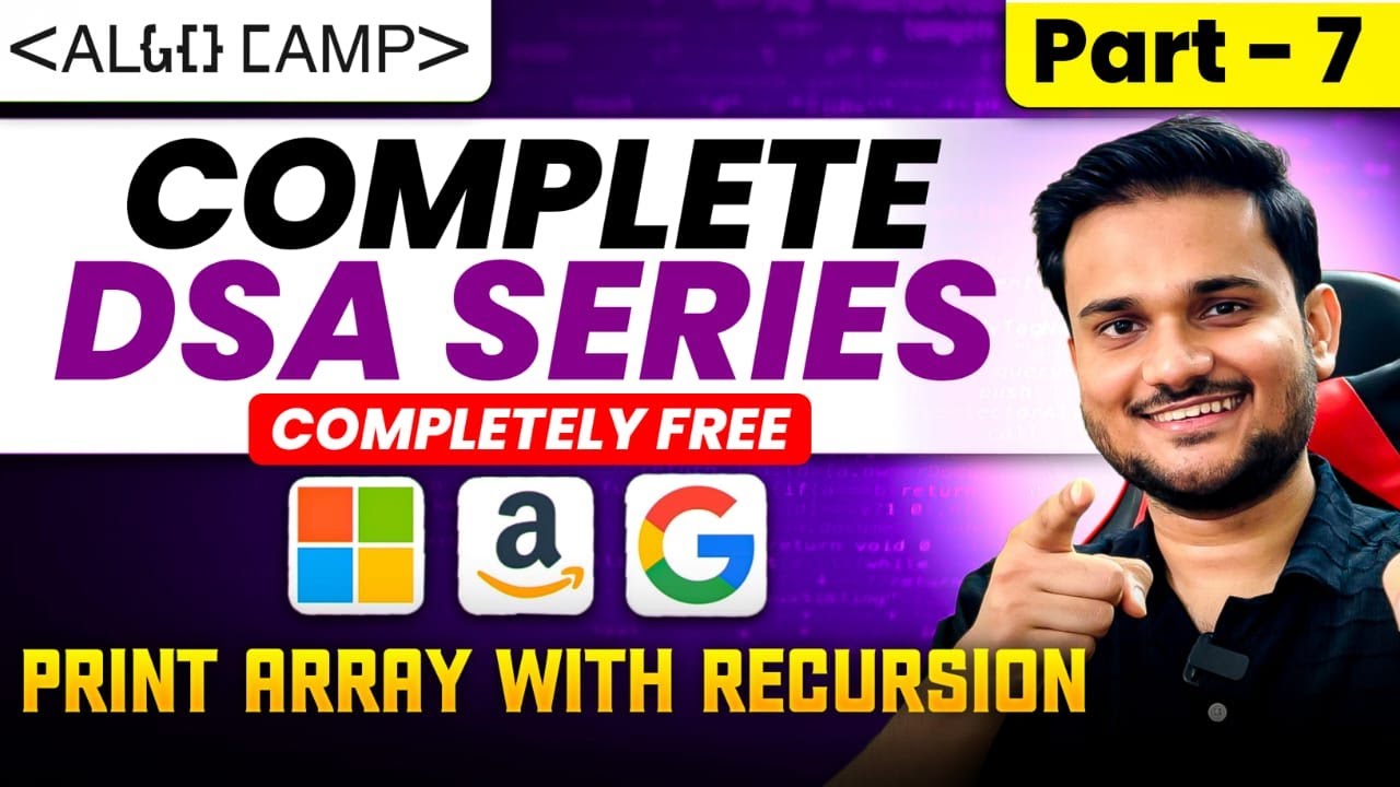 Print array with recursion | Recursion Series Part 7 - YouTube