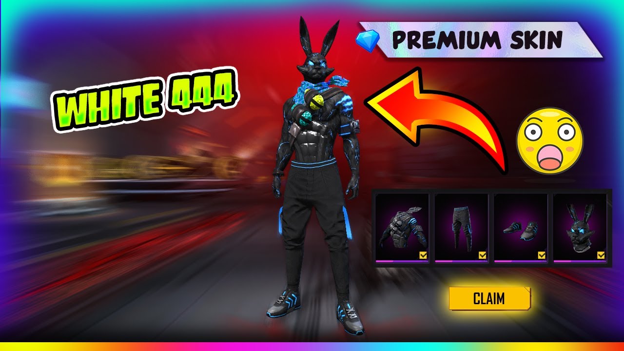 CLAIM WHITE 444 RABIT SKIN BUNDLE FREE FIRE - YouTube