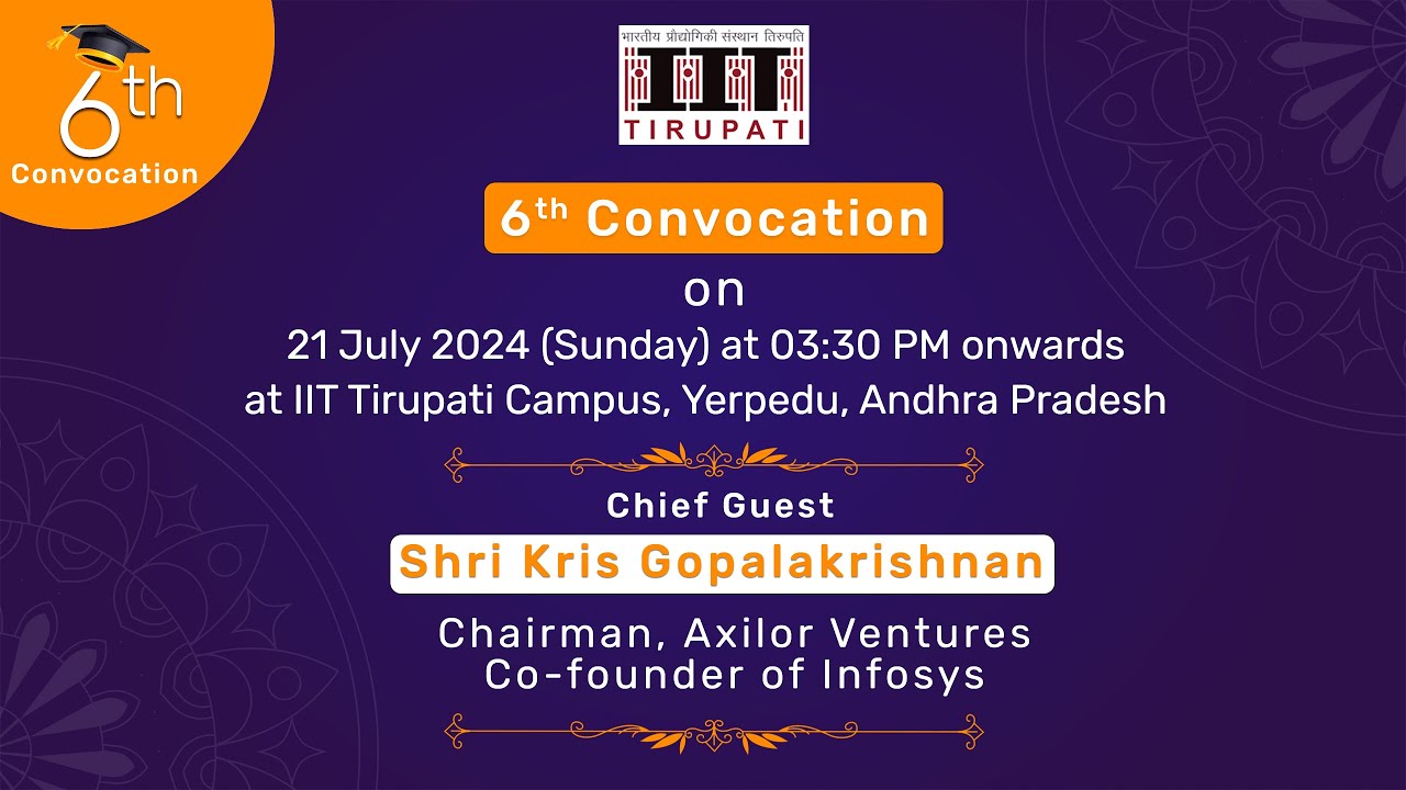 6th Convocation of IIT Tirupati - YouTube