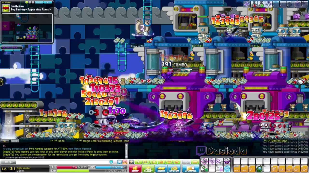 [MapleStory, Reboot] 131 Night Walker Training - YouTube