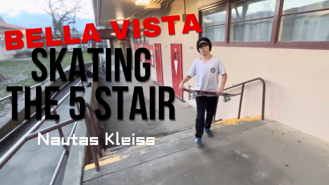 Skating a 5 stair set at Bella Vista - YouTube