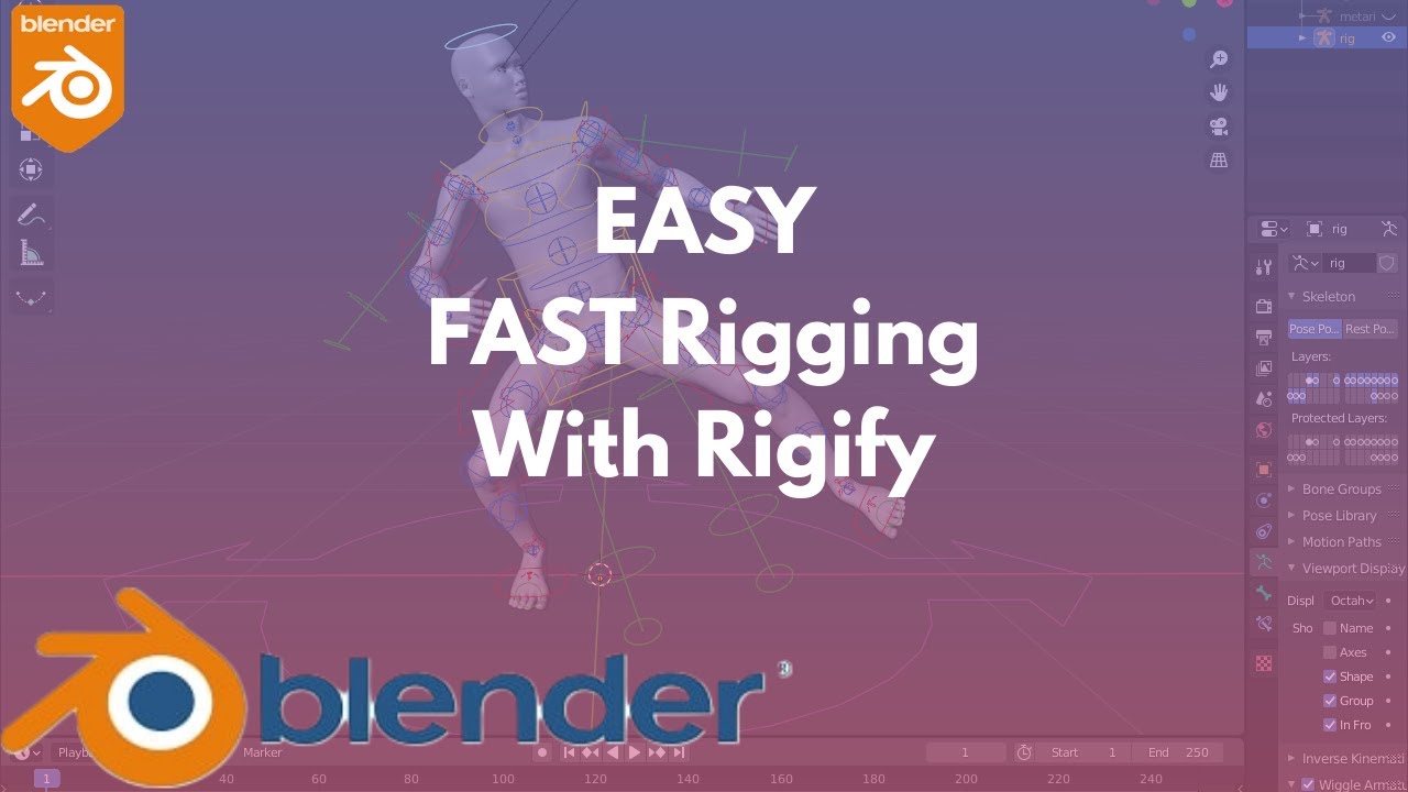 Basic Rigging with Rigify Addon in Blender in Hindi/Urdu | Rigify Addon ...
