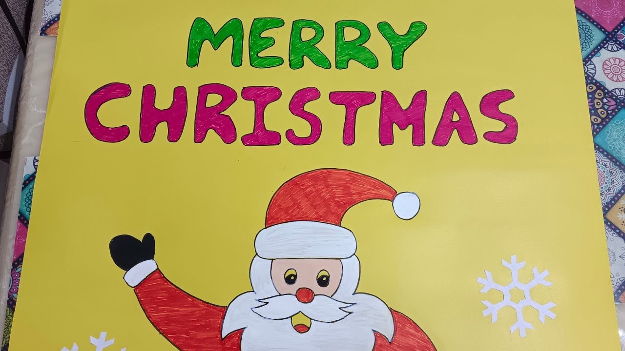 how to make Santa Claus| big Santa Claus making on chart paper ...
