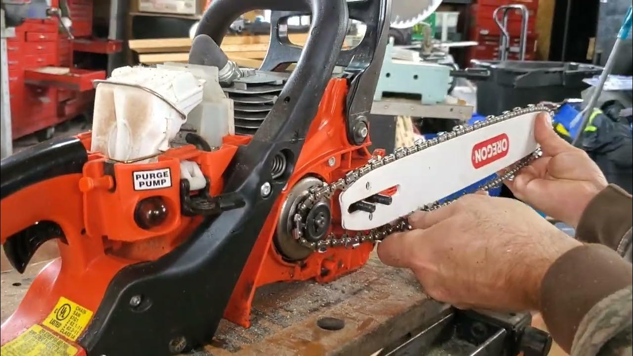 ECHO CS310 Chainsaw how to replace the bar and chain - YouTube