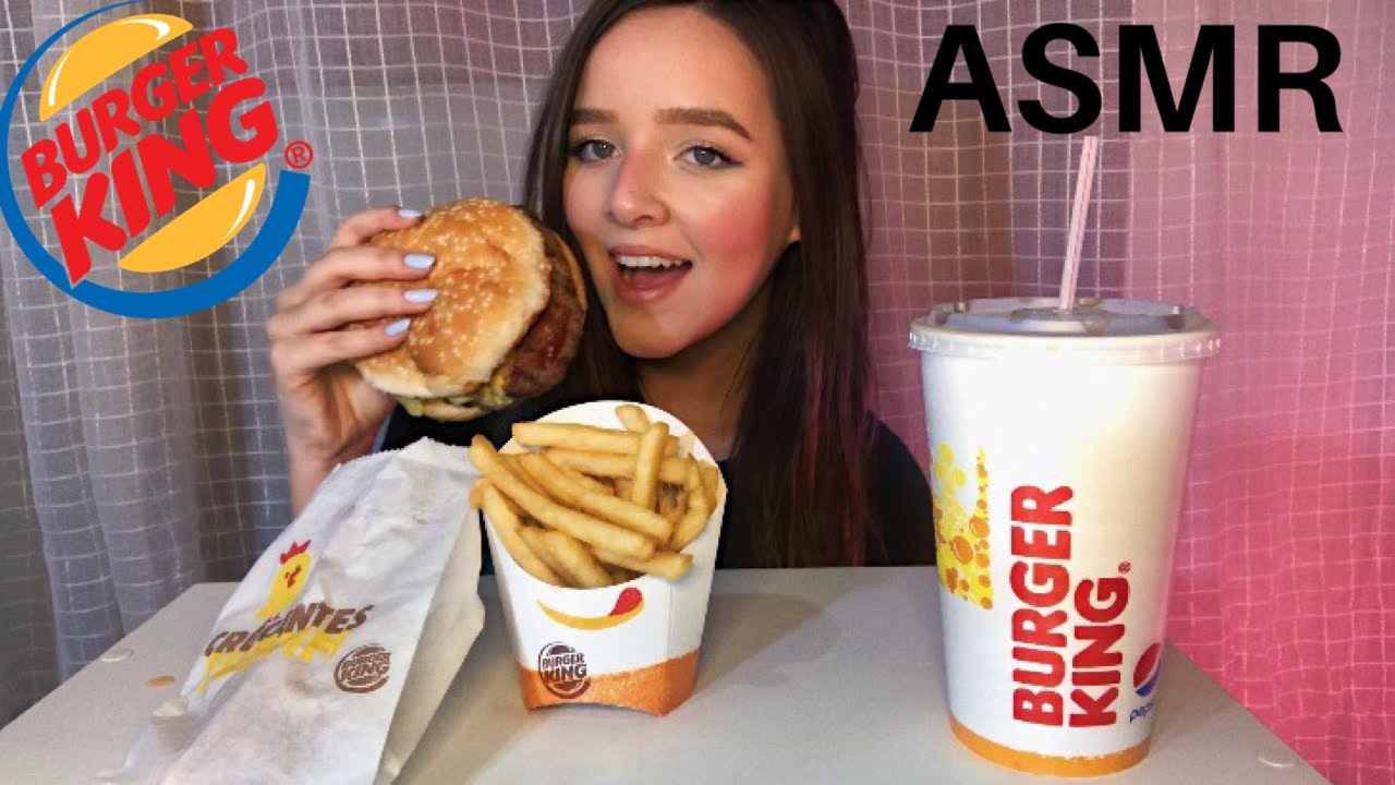 ASMR MUKBANG BURGER KING Collab with SongByrd ASMR EATING SOUNDS (No ...