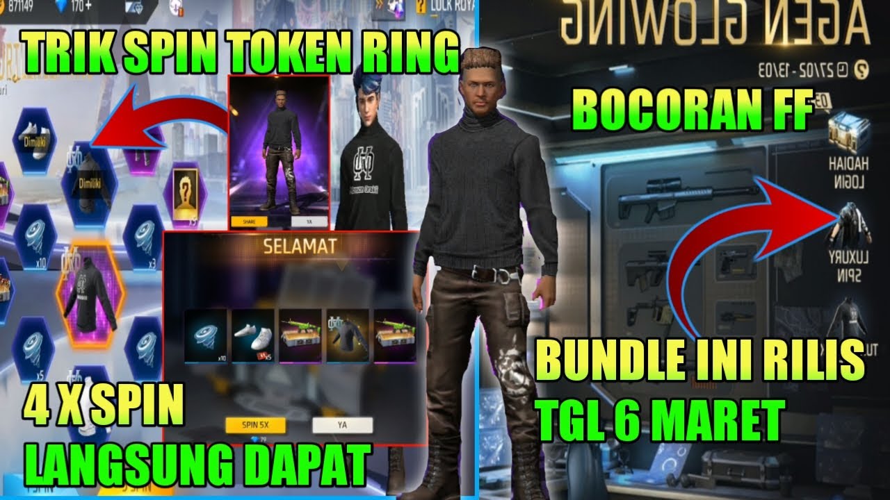 TRIK SPIN TOKEN RING TERBARU, CARA MENDAPATKAN BAJU HITAM POLOS ...