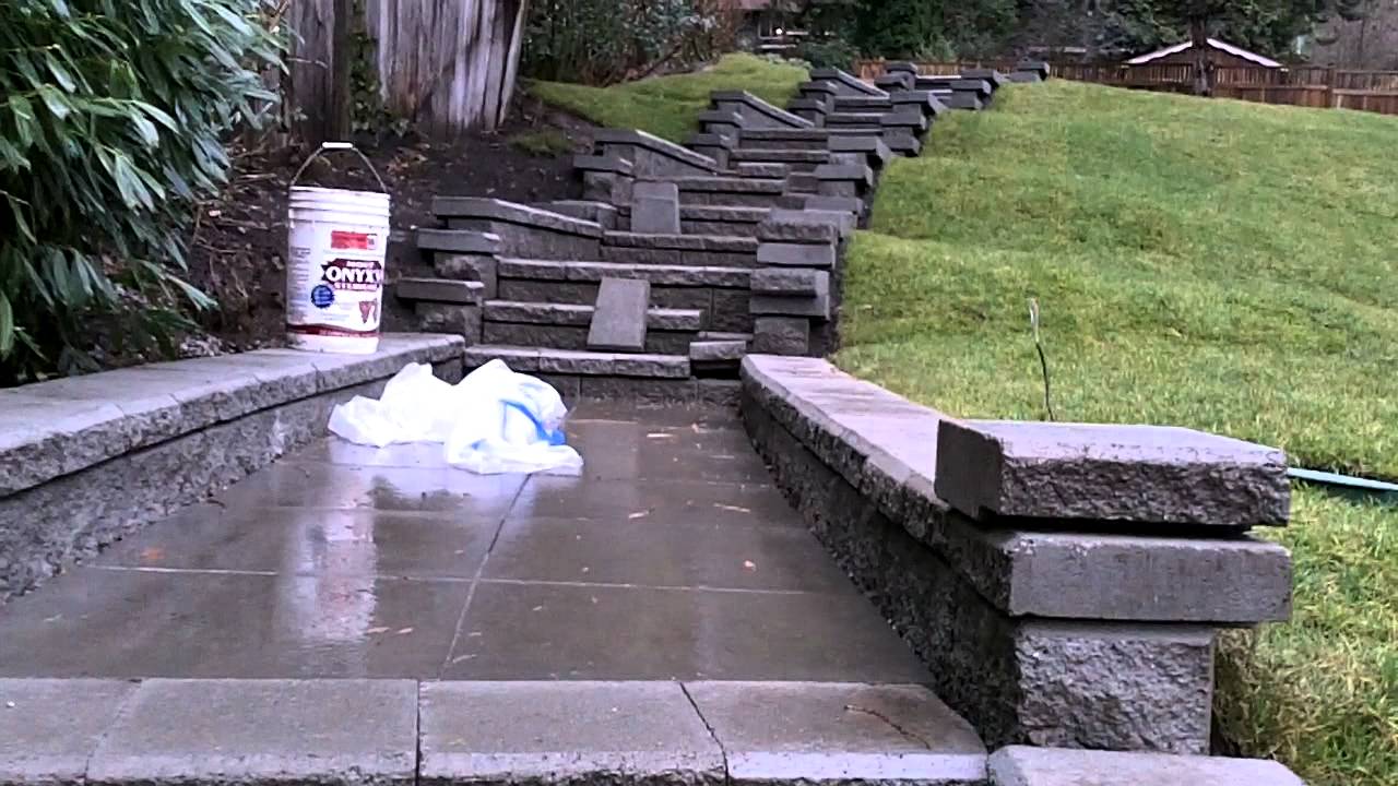 Nort vancouver, Allan block stairs and granit wall - YouTube