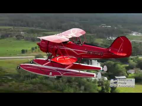 Flying the Waco YMF-5F on Amphibious Floats - YouTube