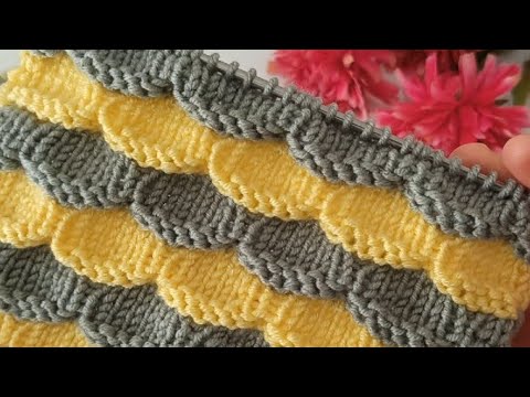 KOLAY KABARTMALI İKİ ŞİŞ ÖRGÜ YELEK HIRKA BLUZ BERE MODELİ 🩷 KOLAY YELEK MODELLERİ #knitting #facil