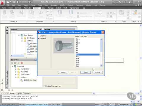 Autocad Mechanical: Content Libraries (Part 1) - YouTube