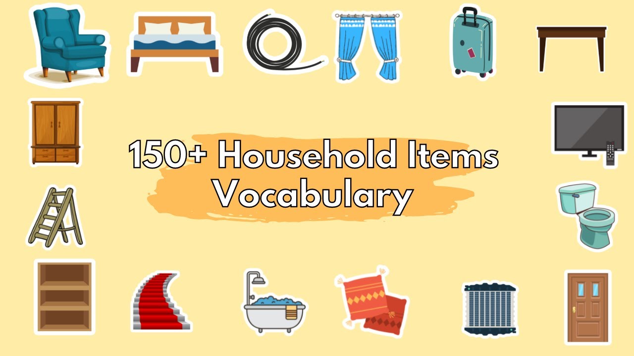 Learn English with pictures: 150+ Household Items Vocabulary - YouTube
