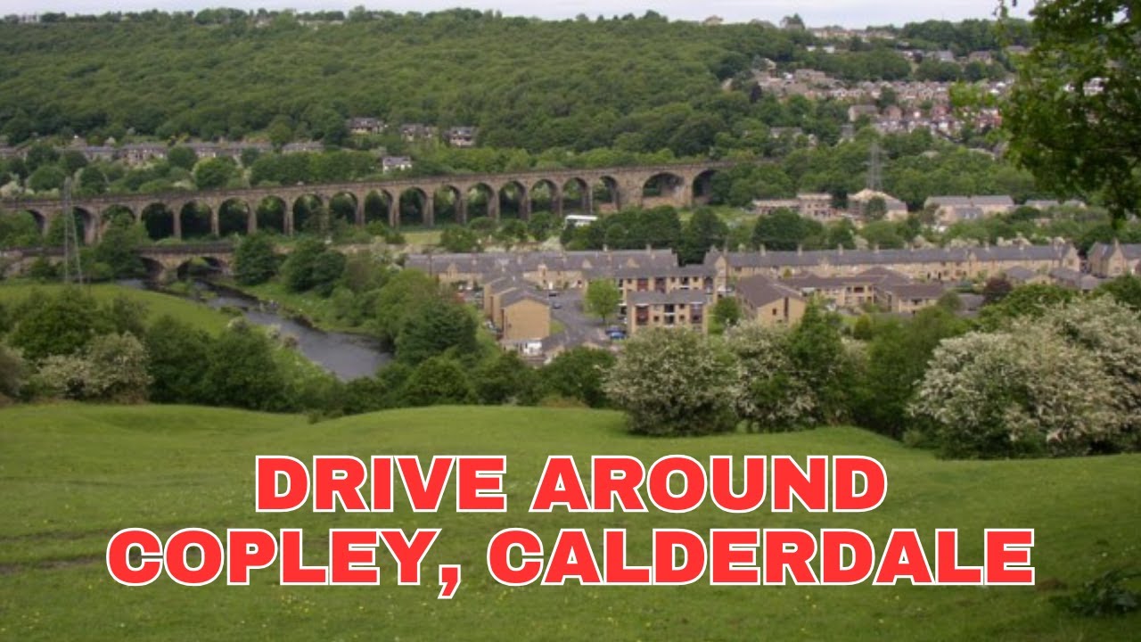 Drive Around Copley Village Calderdale West Yorkshire United Kingdom ...