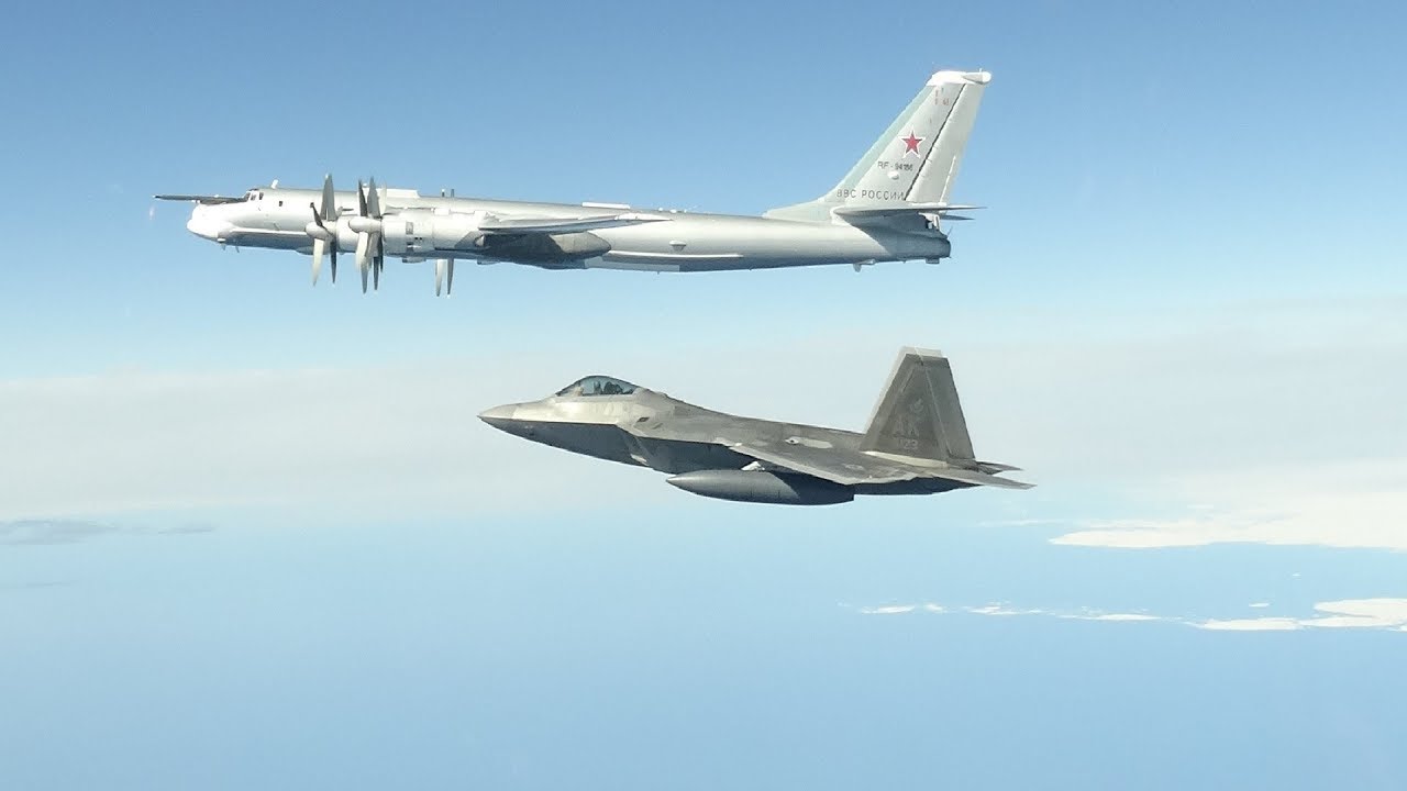F-22 Raptor Fighter Jets Intercept Russian TU-95 "Bear" Bombers Near ...