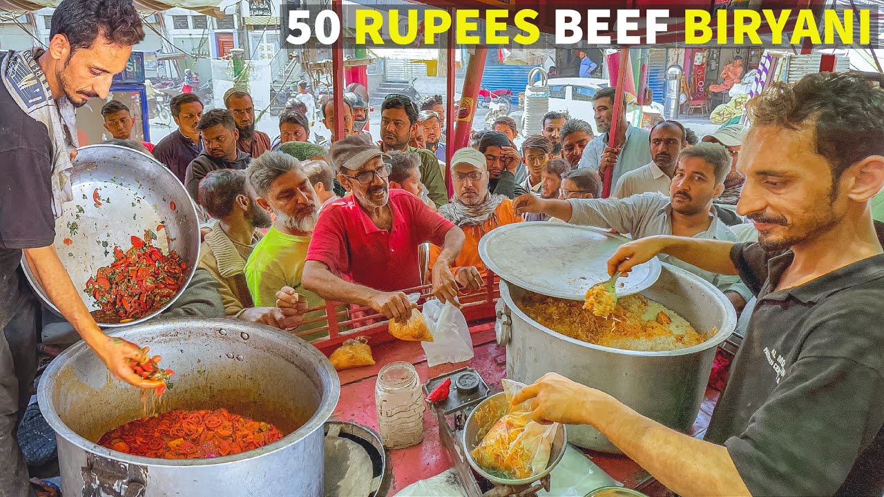 BEEF BIRYANI In 50 Rupees - Full Making Process Biryani Recipe In ...