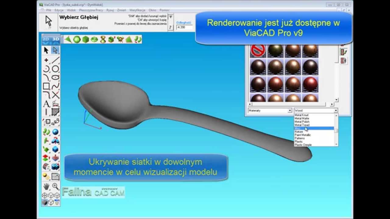 Projektowanie Łyżki 3D z Subdivision w ViaCAD Pro v9 od Falina CAD CAM ...