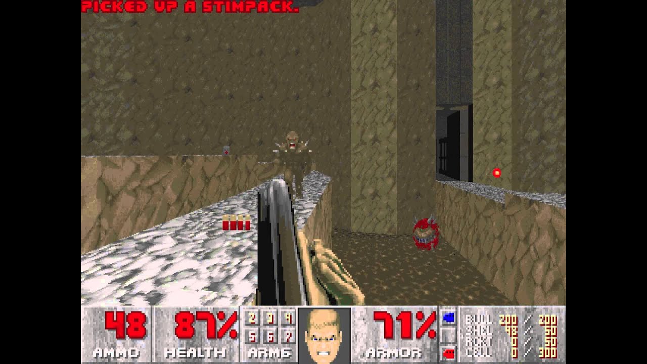 Doom 2 | tricks | MAP26 | yellow key jump - YouTube
