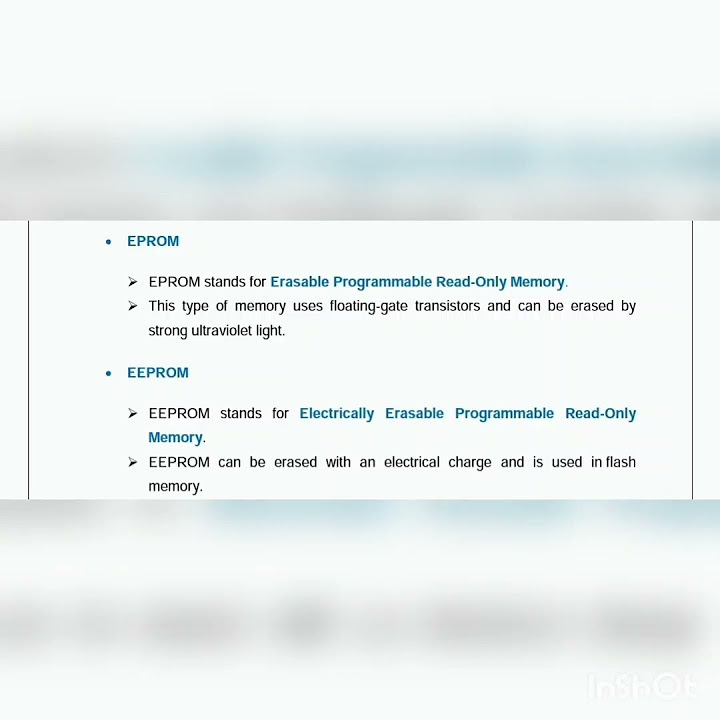 Erasable Programmable Read-Only Memory (EPROM) - YouTube