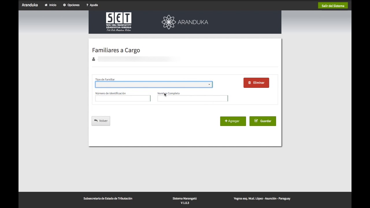 Como declarar familiares a cargo en el Aranduka - YouTube