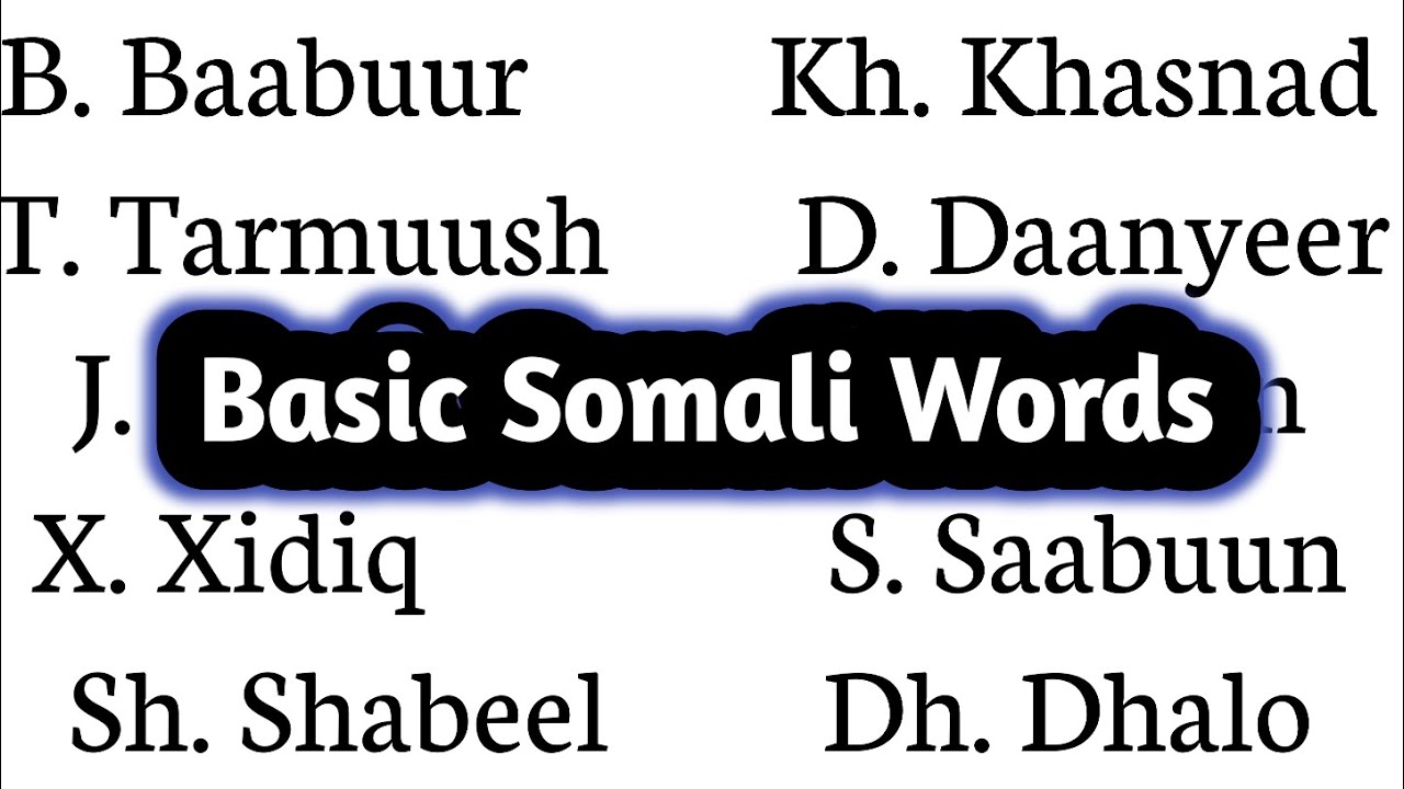 Somali language | Lesson 2, Basic Words.. - YouTube