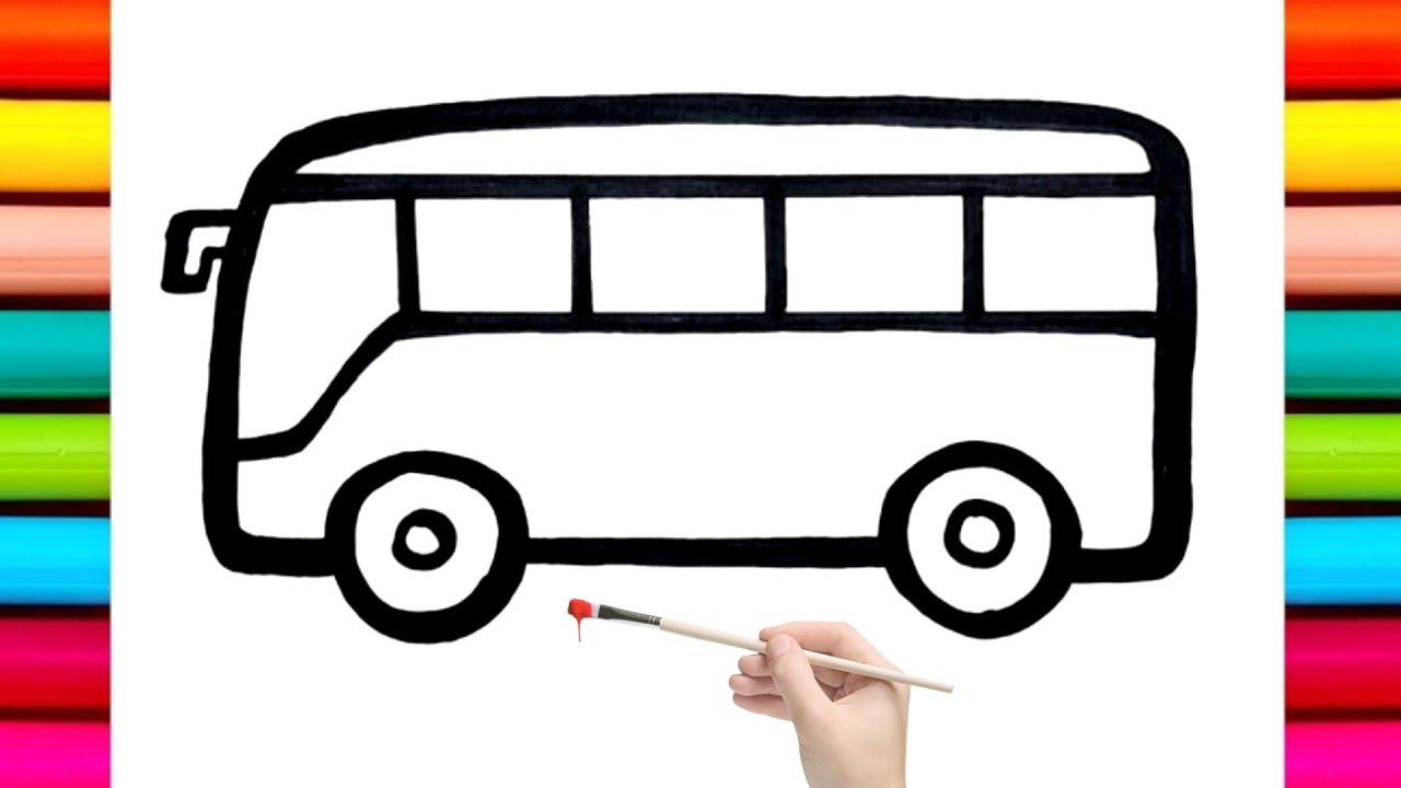 How to drawing a beautiful bus 🚌 For kids and toddlers | Easy drawing ...