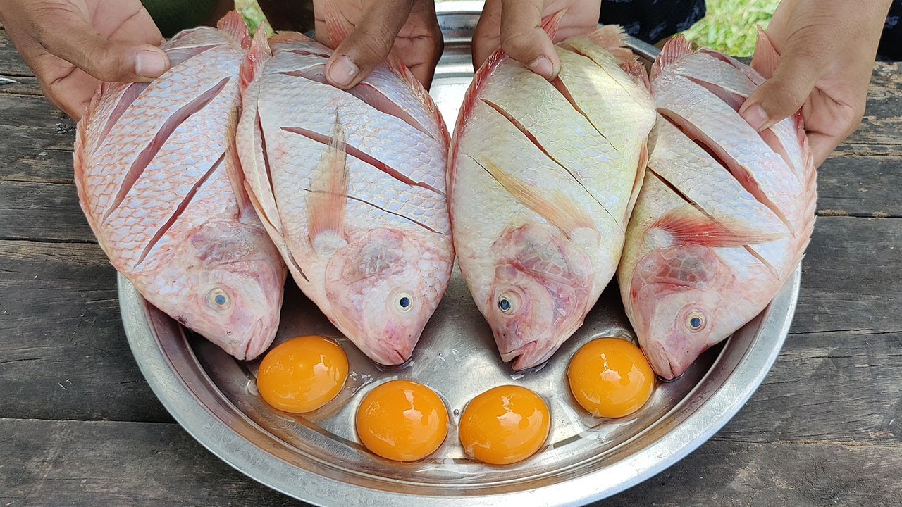 Tasty Deep Fried Fish Recipe / Eating Fry Fish with Mango Sauce - YouTube