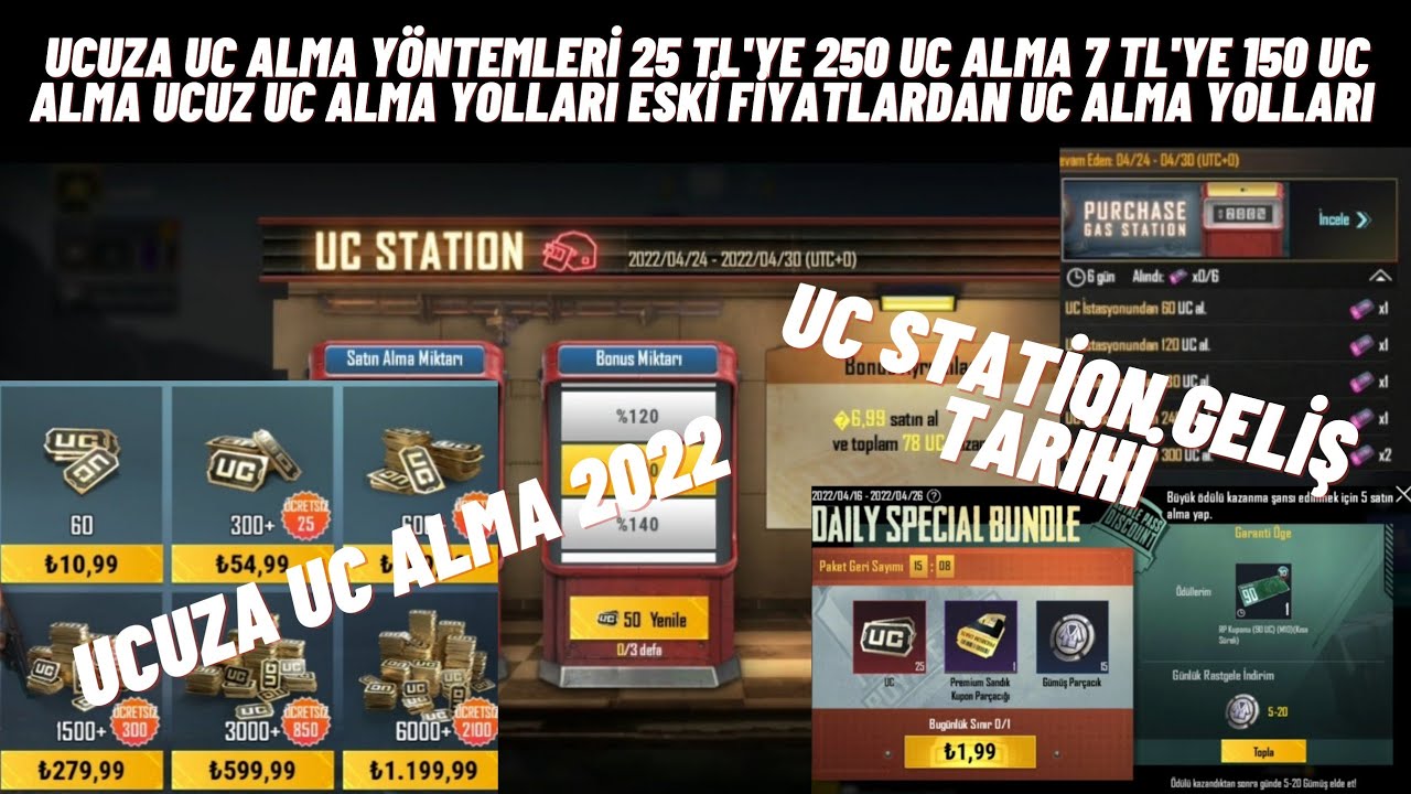 Uc Station Geliş Tarihi & 250 Uc / 25 TL & Pubg Mobile Ucuza Uc Alma 2022 & Daily Special Bundle ...