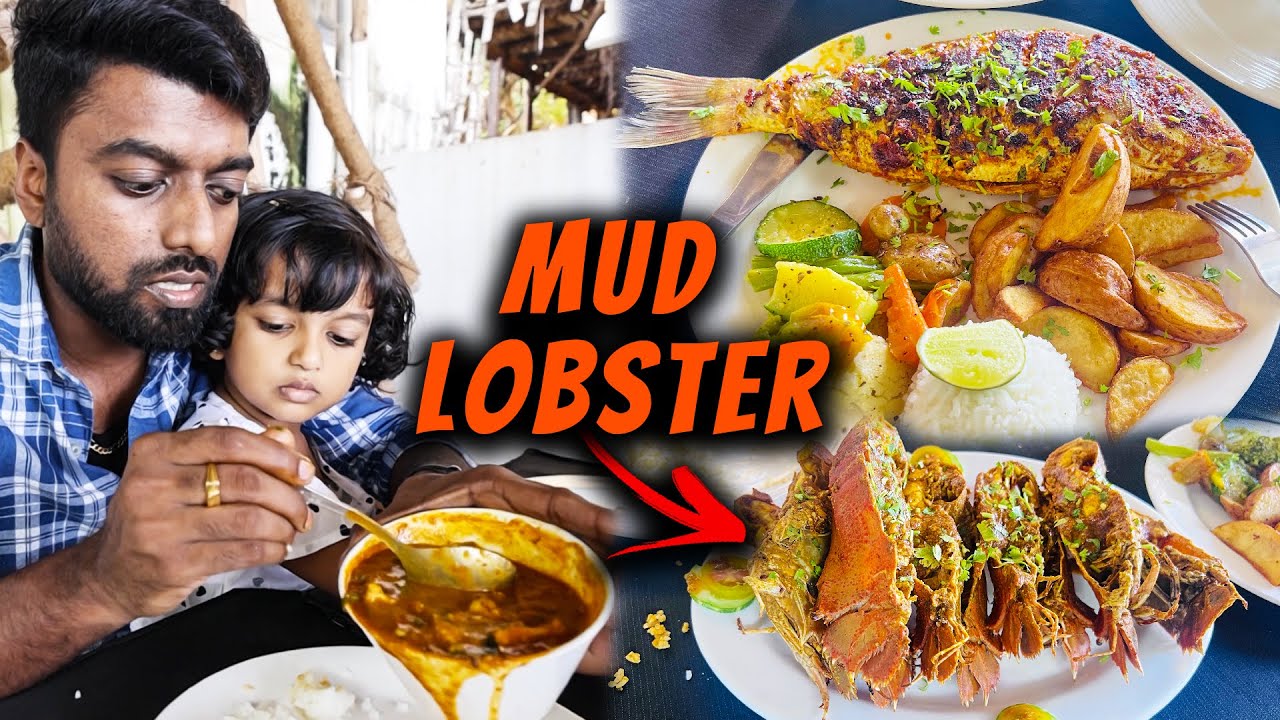 Exotic MUD Lobster 🦞 & BIG Fish 🐟 PLATTER !! Lunching at the Beach with ...