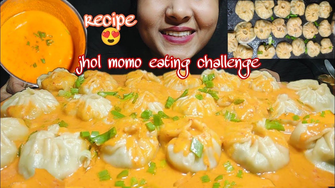 COOKING AND EATING SPICY JHOL MOMO🔥😋,JHOL MOMO EATING CHALLENGE, STREET ...