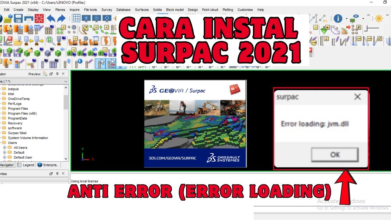 Cara Install GEOVIA SURPAC 2021 ANTI ERROR| ERROR LOADING| How to Install Geovia Surpac 2021 ...