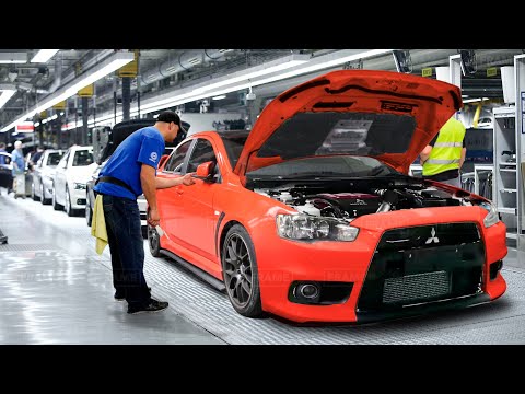 In der besten japanischen Fabrik, die den Mitsubishi Lancer Evolution herstellt