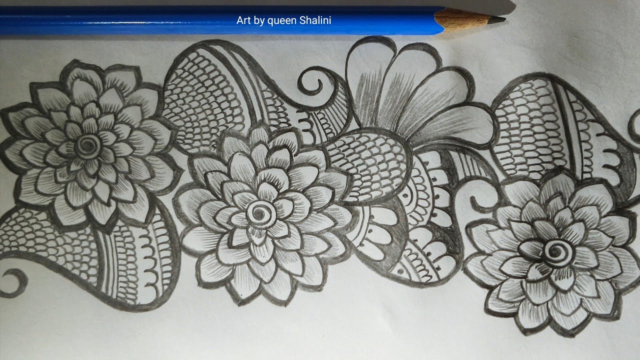 New beautiful stylish pencil mehndi design | easy mehndi designs ...