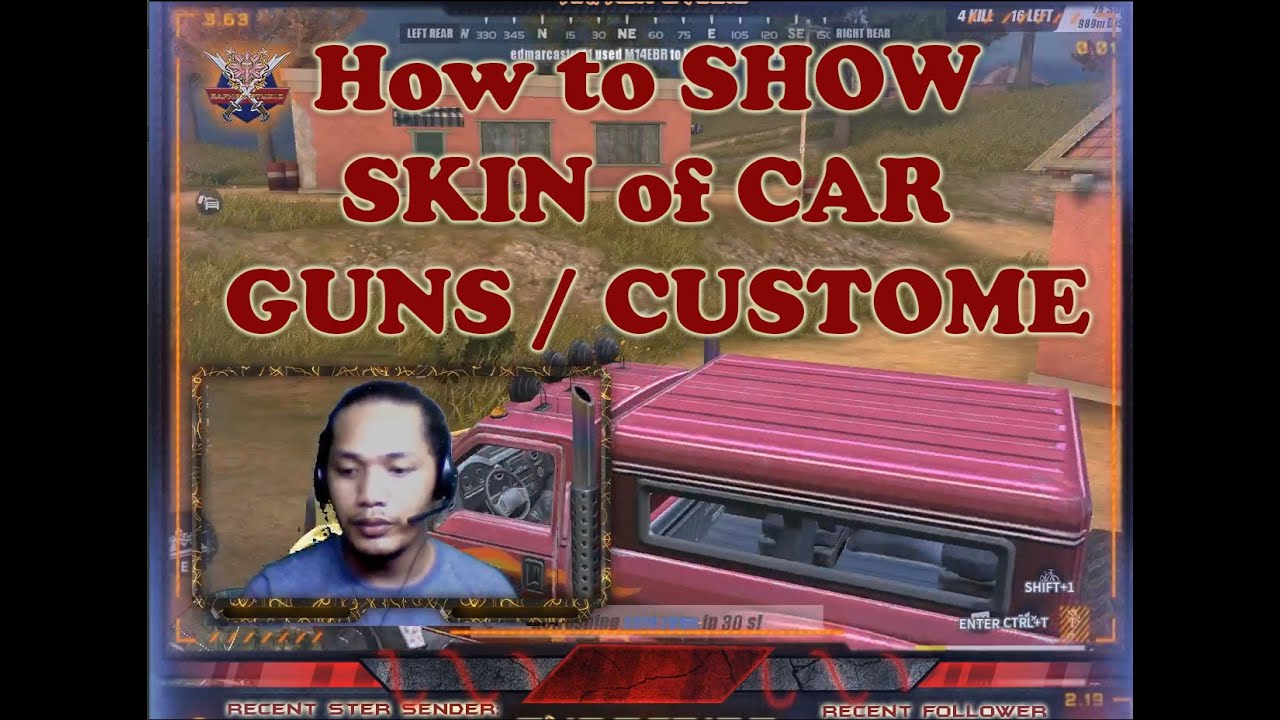 HOW TO SHOW SKIN of CAR,GUN,CUSTOME in ROS " BEGINNERS GUIDE" ROS 101 ...