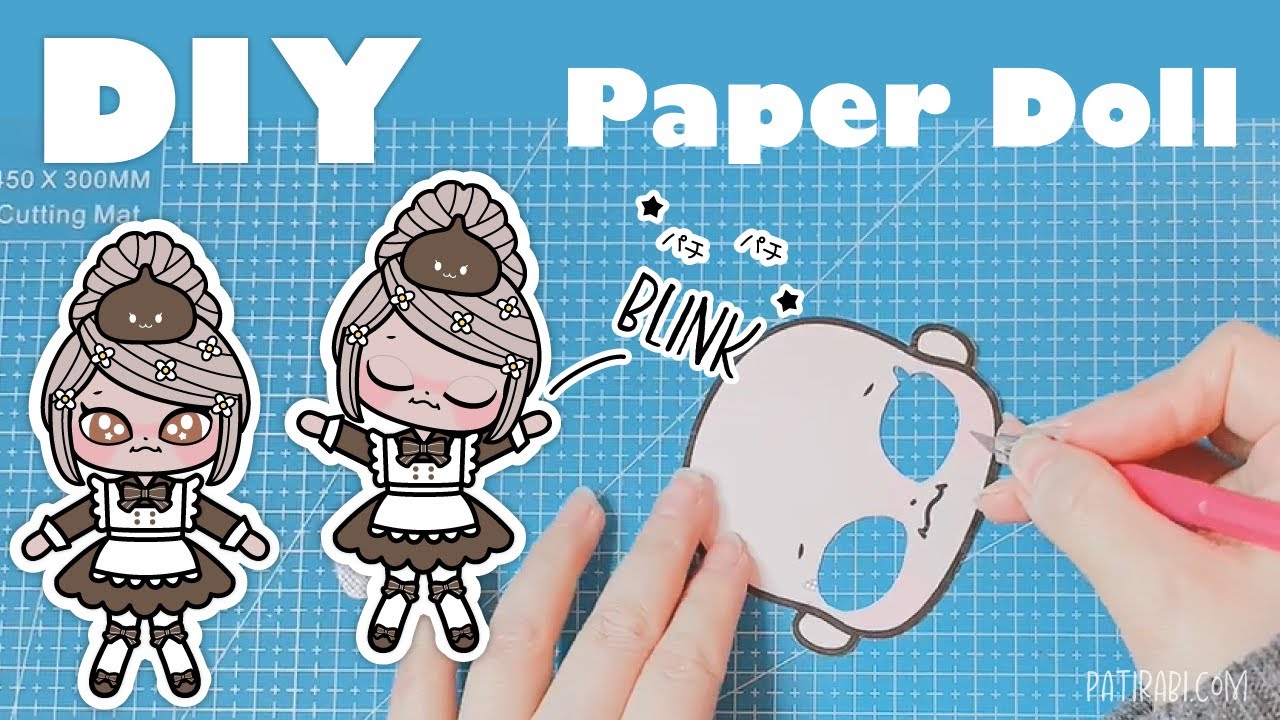 How to make ★ [Moving! Blink! Paper Doll] ★DIY★ ★without wire Marron ...
