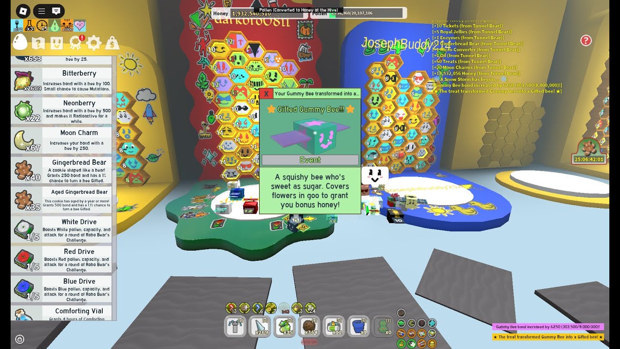 making my gummy bee gifted | bee swarm simulator - YouTube