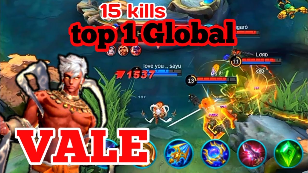 Vale top 1 global hero in the mobile Legend - YouTube