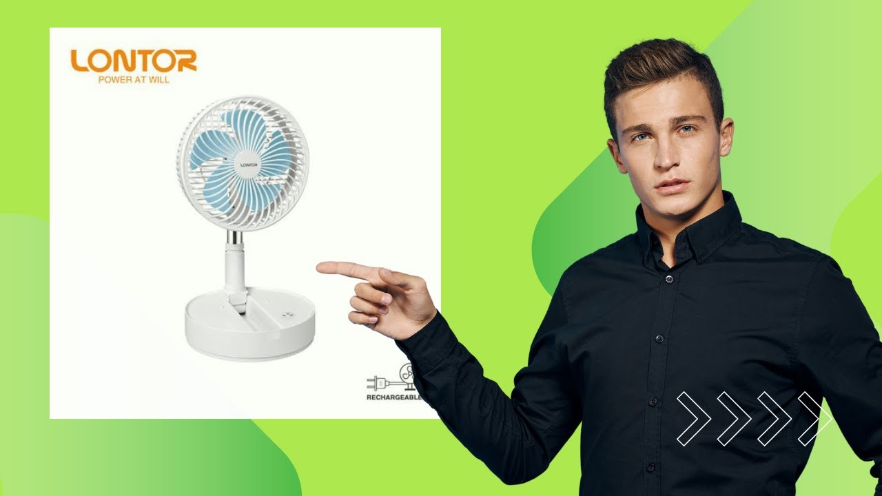 Review on Lontor 7" Rechargeable Mini Fan - YouTube