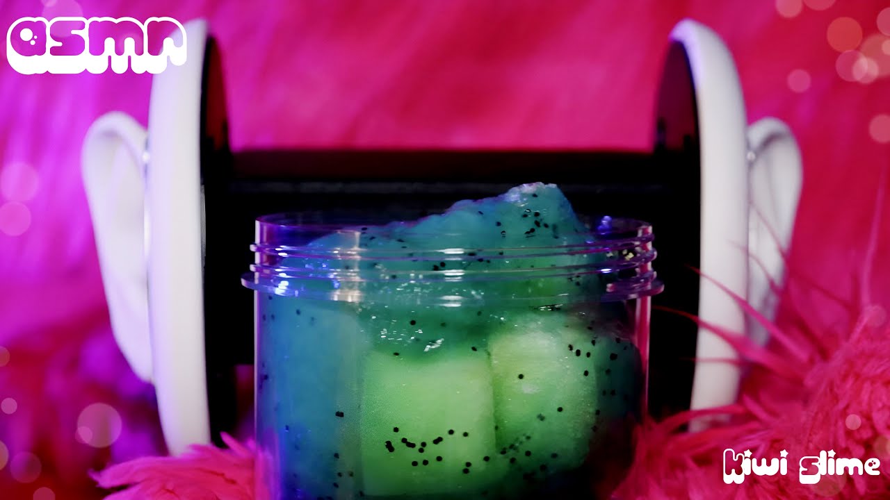 ASMR Cute & Tingly Kiwi Slime | Whispering 🥝 - YouTube