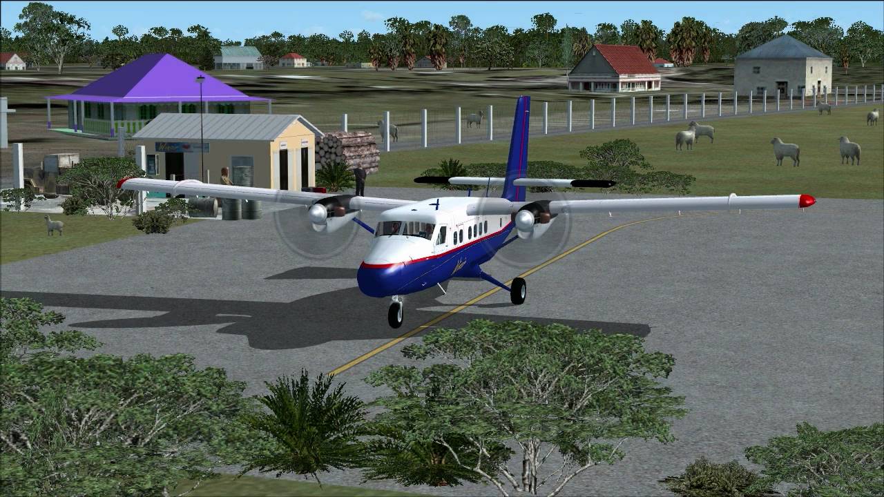 FSX Winair deHavilland DHC-6 400 Twinotter landing in Barbuda. - YouTube