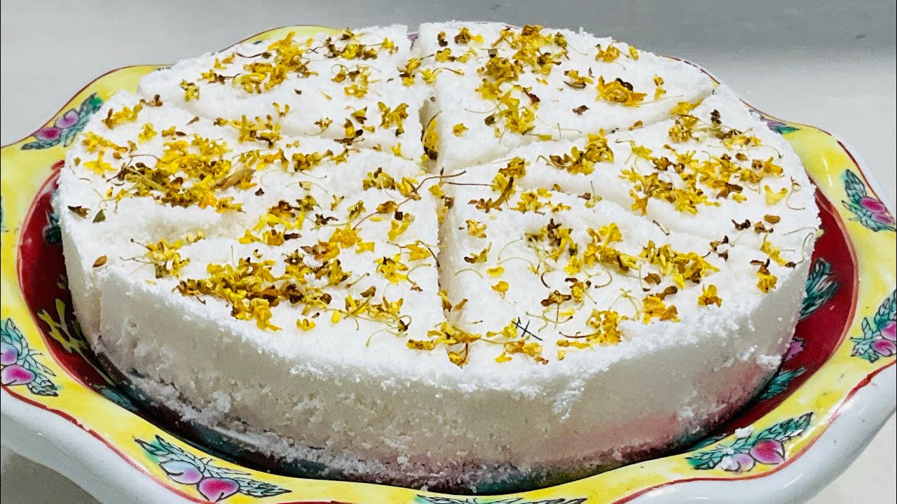 Traditional Chinese Soft & Delicate Osmanthus Gui Hua Rice Cake 桂花松糕 ...