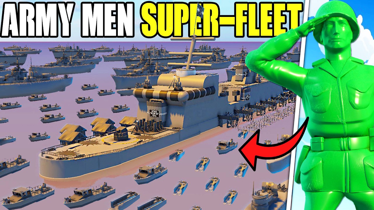Building the Largest Army Men MEGA-FLEET Beach Invasion EVER! - Attack ...