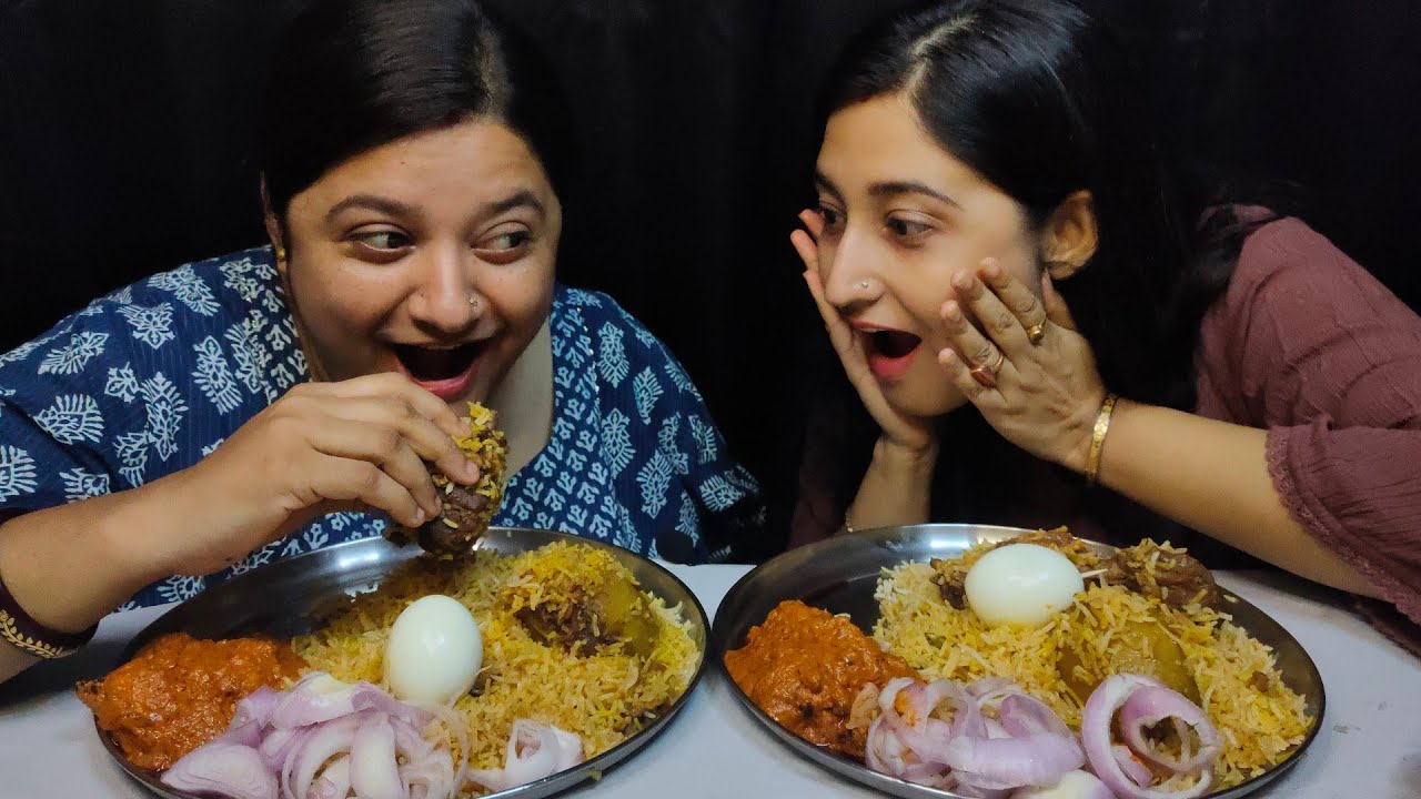 Eating Show Mutton Biriyani Chicken Butter Masala/Eating Challenge/Food ...