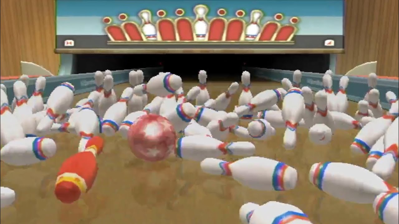 Wii Sports Resort Bowling 100 pin game Strike - YouTube