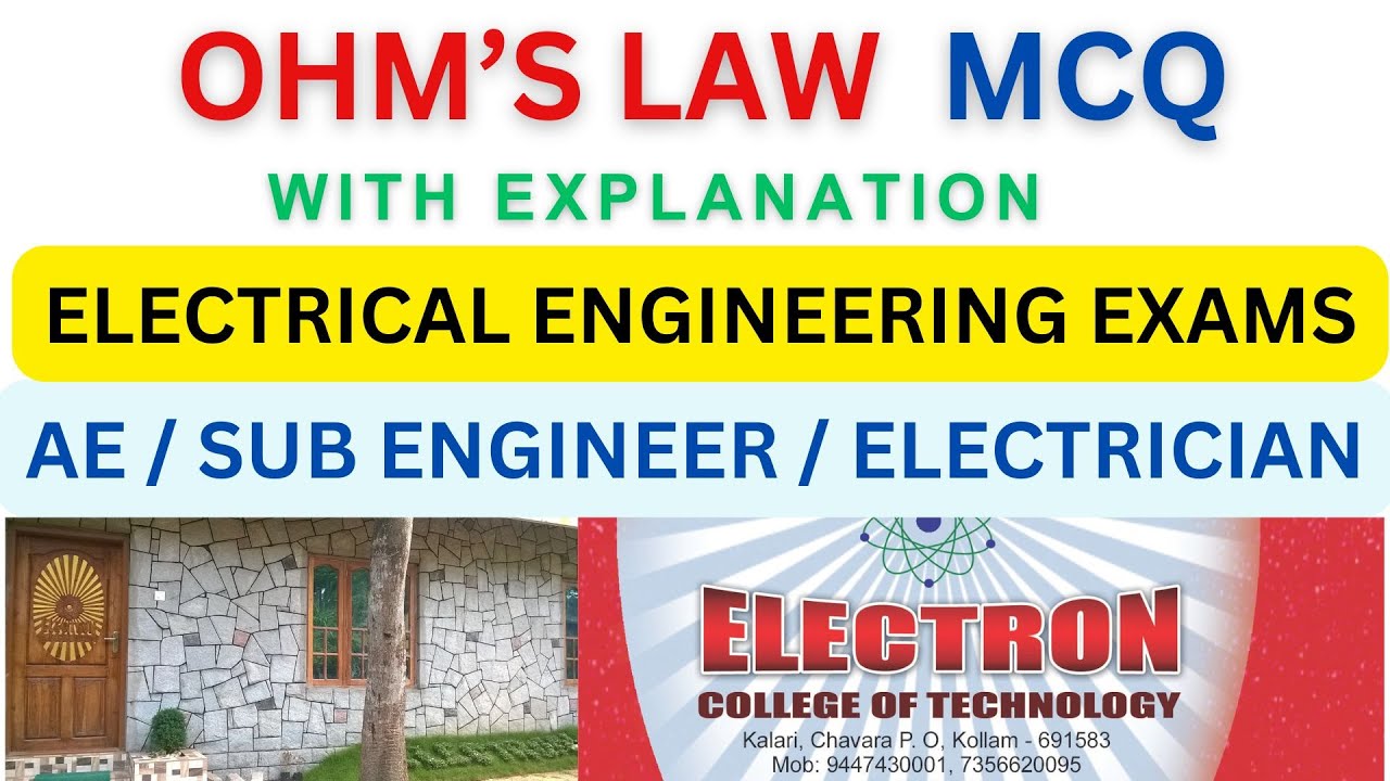 ELECTRICIAN/LINEMAN/TRADESMAN/DRAFTSMAN/SKILLED ASSISTANT/BASIC ELECTRICITY/OHM'S LAW MCQ/PSC ...