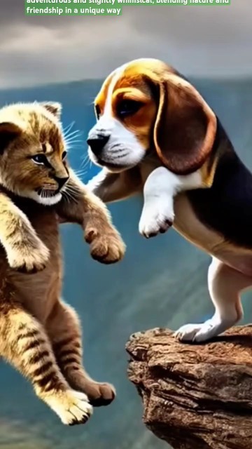 Beagle's Brave Moment with a Lion Cub #lion #dog #cats - YouTube