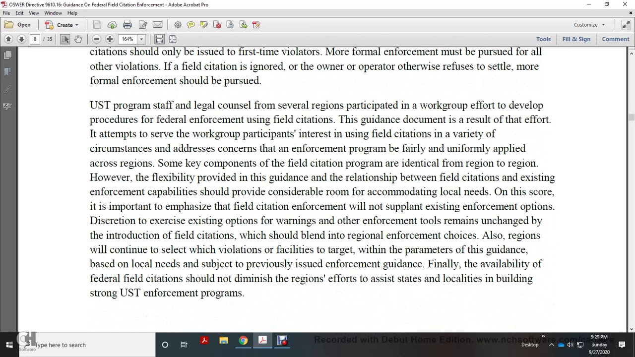EPA DIRECTIVE NUMBER 9610 16 FEDERAL FIELD CITATION PART 2 - YouTube