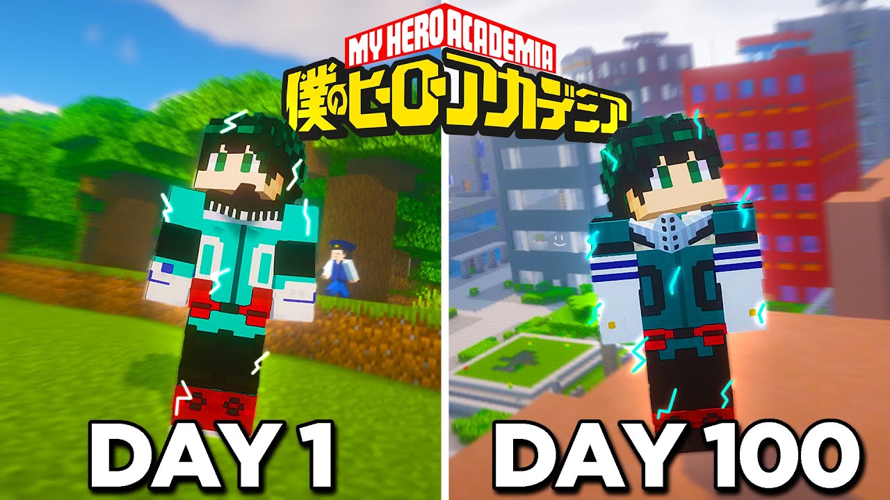 100 Days As Deku In Minecraft My Hero Academia - YouTube