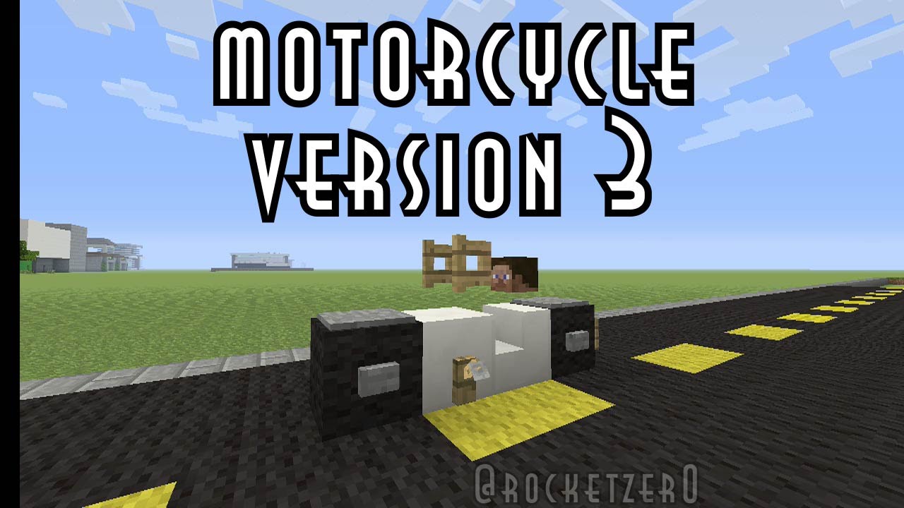 Minecraft Vehicle Tutorial - Motorcycle Version 3 - YouTube
